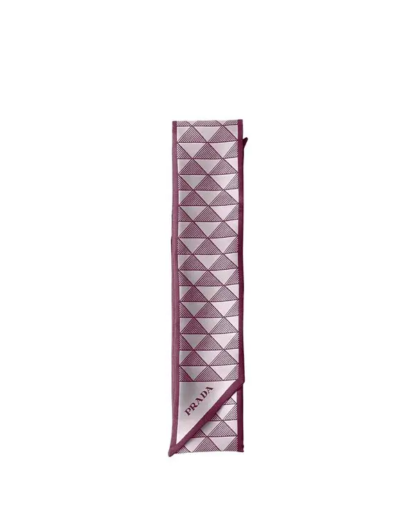 Prada Printed Silk Twill Scarf - Pink