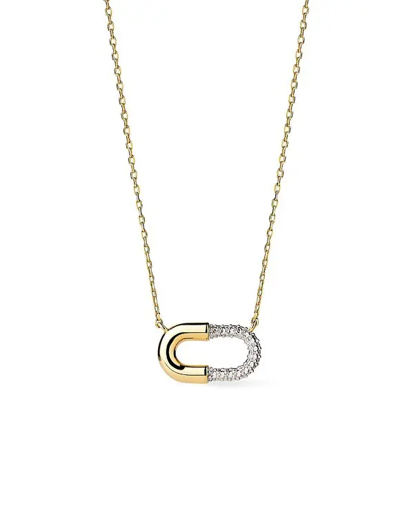 ANA LUISA Blake Mini Micropave Pendant Necklace - Gold