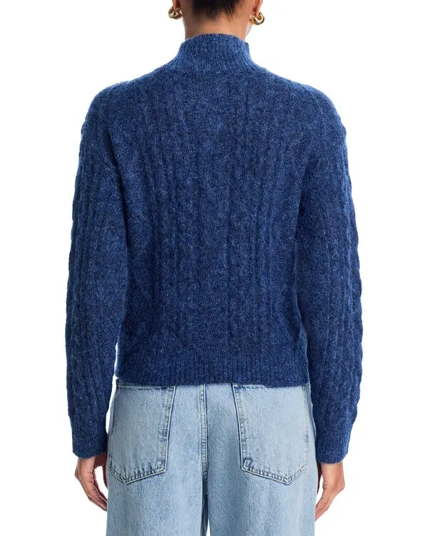 Aqua Erin Cable Knit Turtleneck Sweater