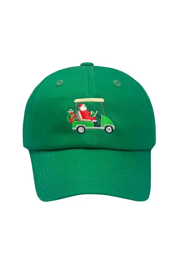 BITS & BOWS Santa Golf Cart Baseball Cap - Green