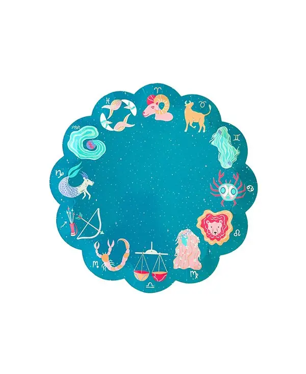 JOLLITY & CO Zodiac Themed Paper Party Dessert Plates, Set Of 8 - Blue