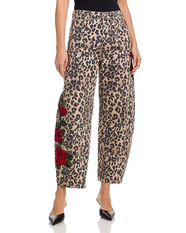 DRIFTWOOD Parker X Wild Rose Ankle Barrel Jeans - Leopard