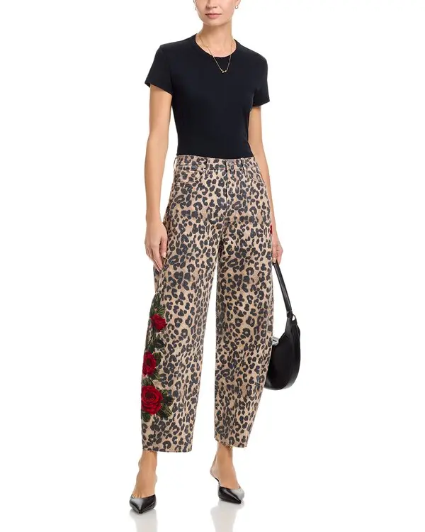 DRIFTWOOD Parker X Wild Rose Ankle Barrel Jeans - Leopard