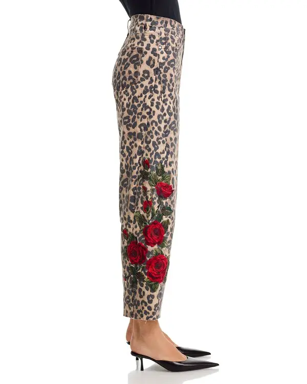 DRIFTWOOD Parker X Wild Rose Ankle Barrel Jeans - Leopard