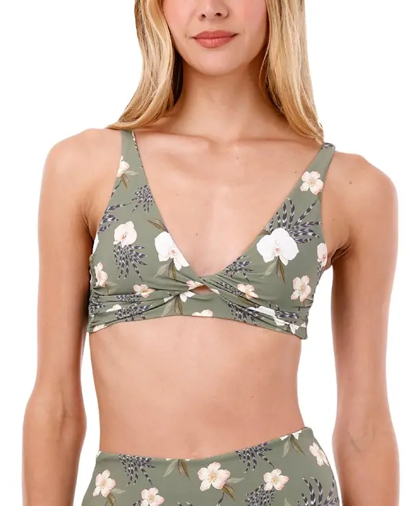 MALAI Mai Costa Delicate Cutout Full Coverage Bikini Top - Serenity Green