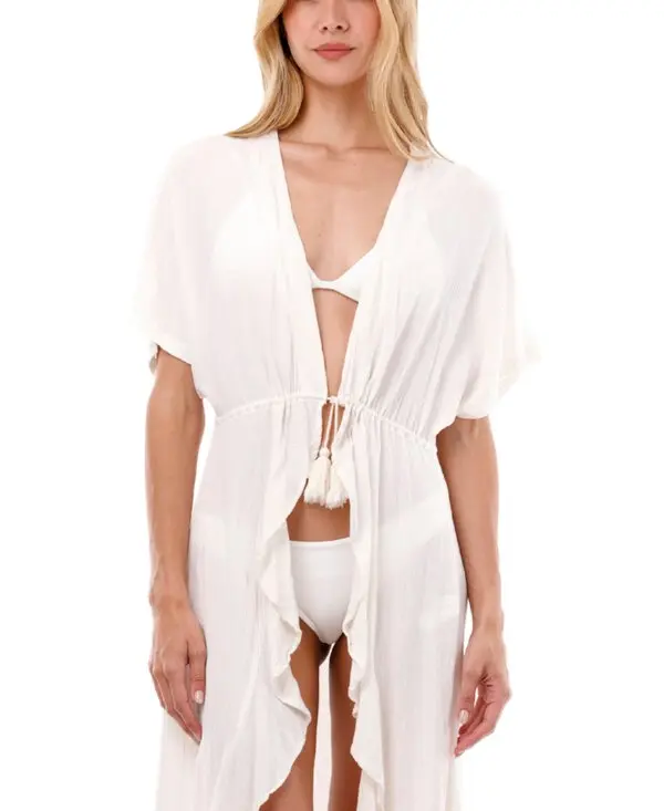 MALAI Front-tie Ruffle Kimono