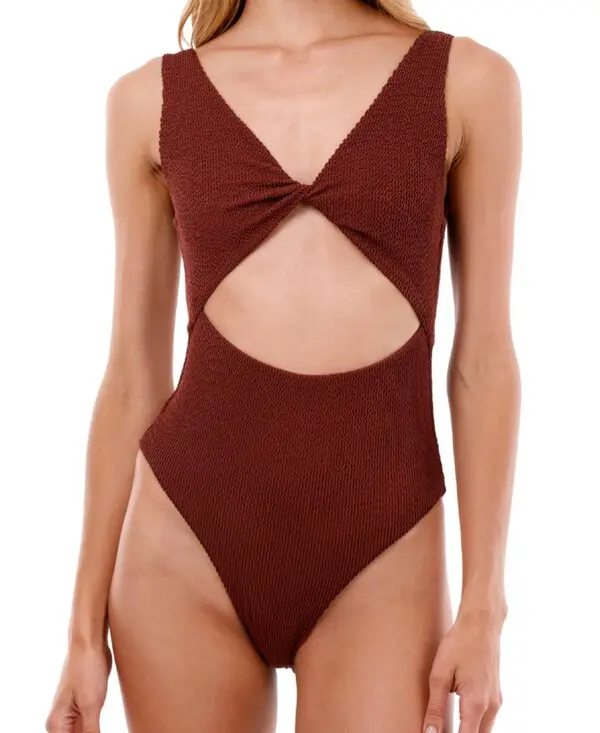 MALAI Textured Wave One Piece Swimsuit
