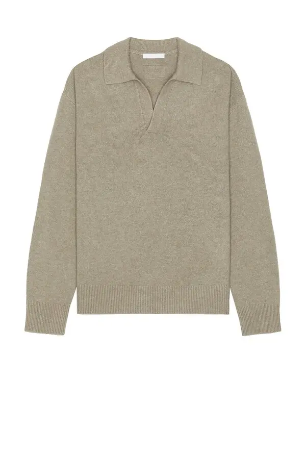 Helmut Lang Brushed Polo In Grey - Fog