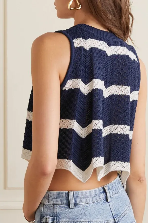 La DoubleJ Cropped Striped Top