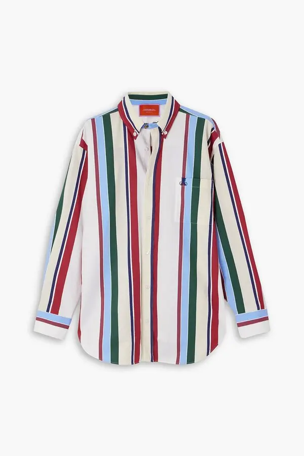 La DoubleJ Striped Cotton-blend Poplin Shirt - Multicolor