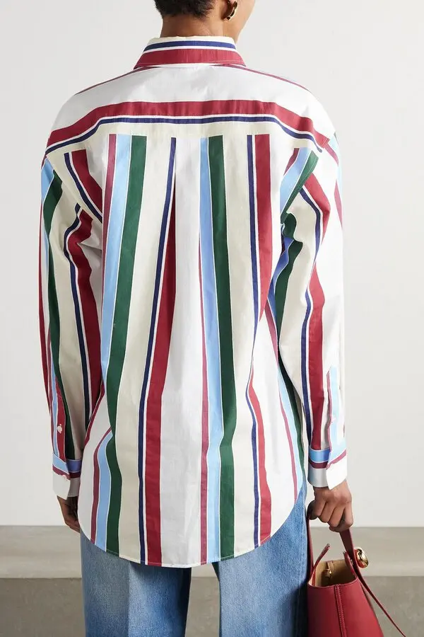 La DoubleJ Striped Cotton-blend Poplin Shirt - Multicolor
