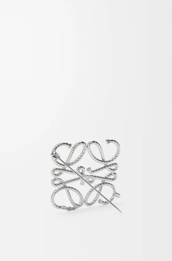 Loewe Anagram Braided Brooch - Silver