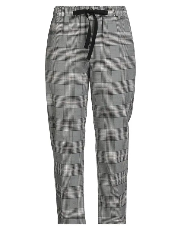 SEMICOUTURE Flannel Glen Plaid Tapered Pants - Black
