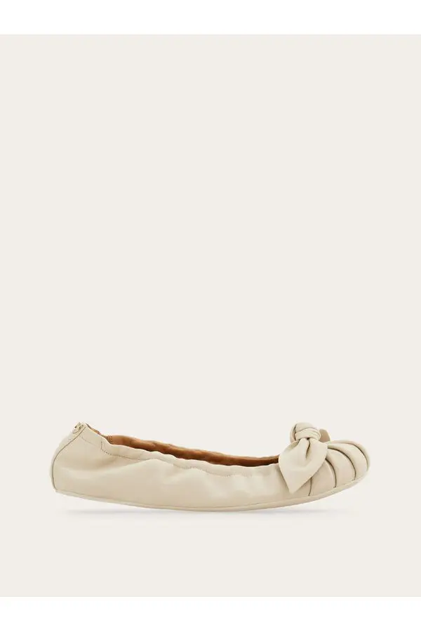 FERRAGAMO Bow Embellished Ballet Flats - Red