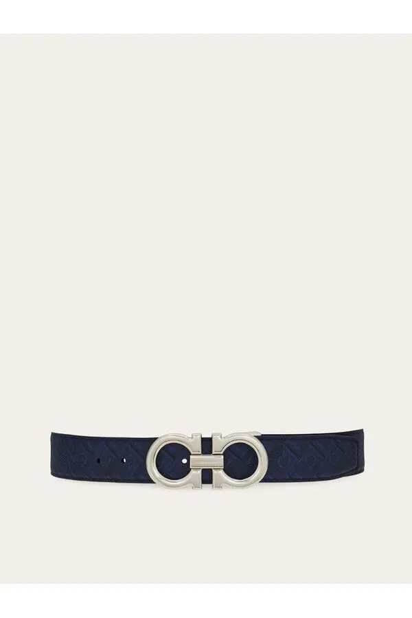 FERRAGAMO Reversible And Adjustable Gancini Belt - Natural