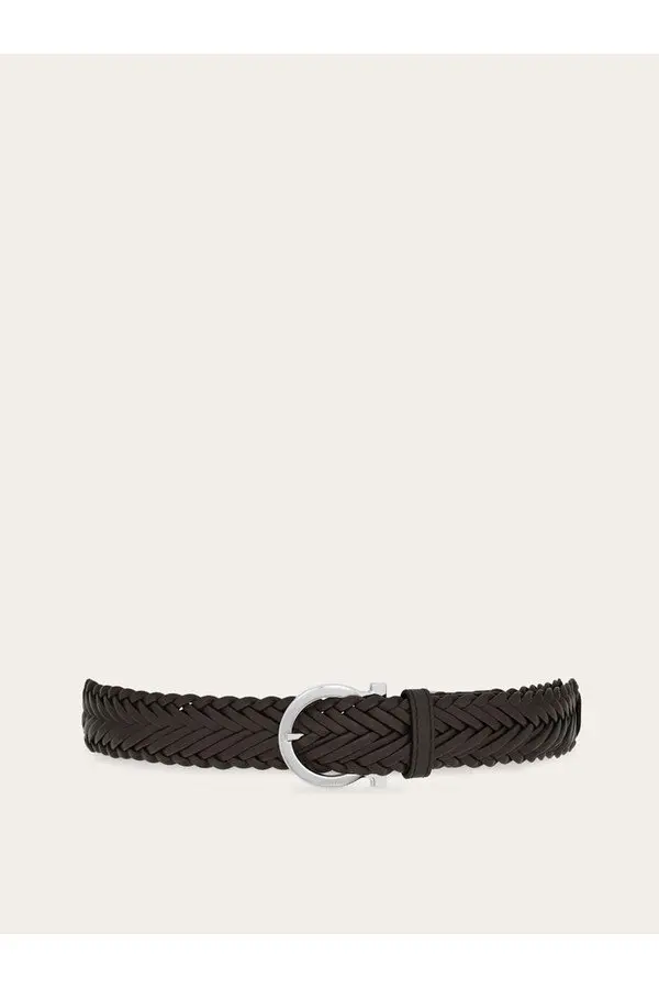 FERRAGAMO Gancini Calfskin Belt - Natural