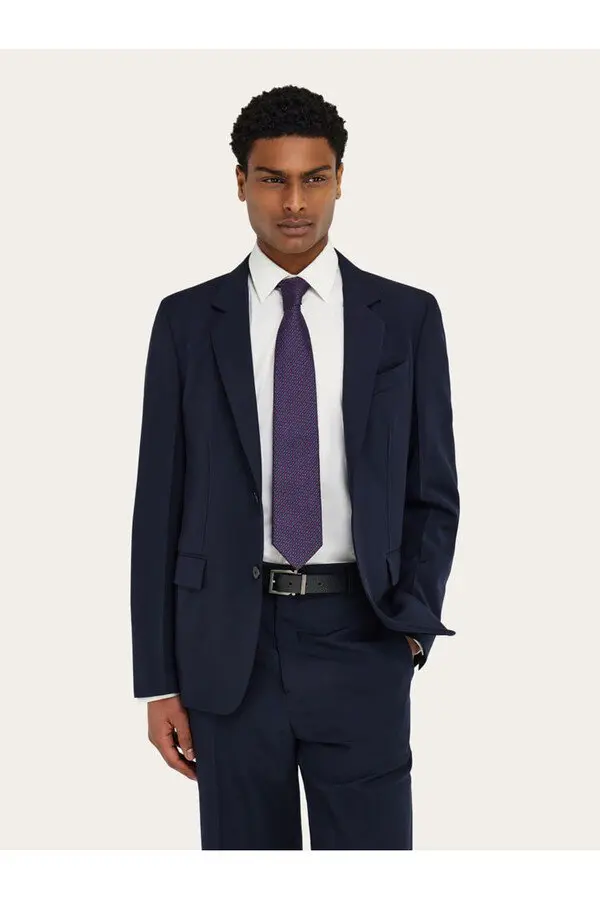 FERRAGAMO Jacquard Standard Neck Tie - Red