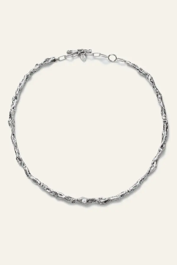 Ba&sh Wendy Zircon Chain Necklace - Gray