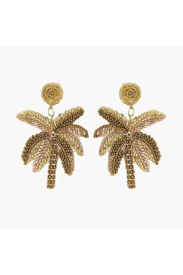 Yumi Kim Island Palm Tree Beaded Earrings - Gold