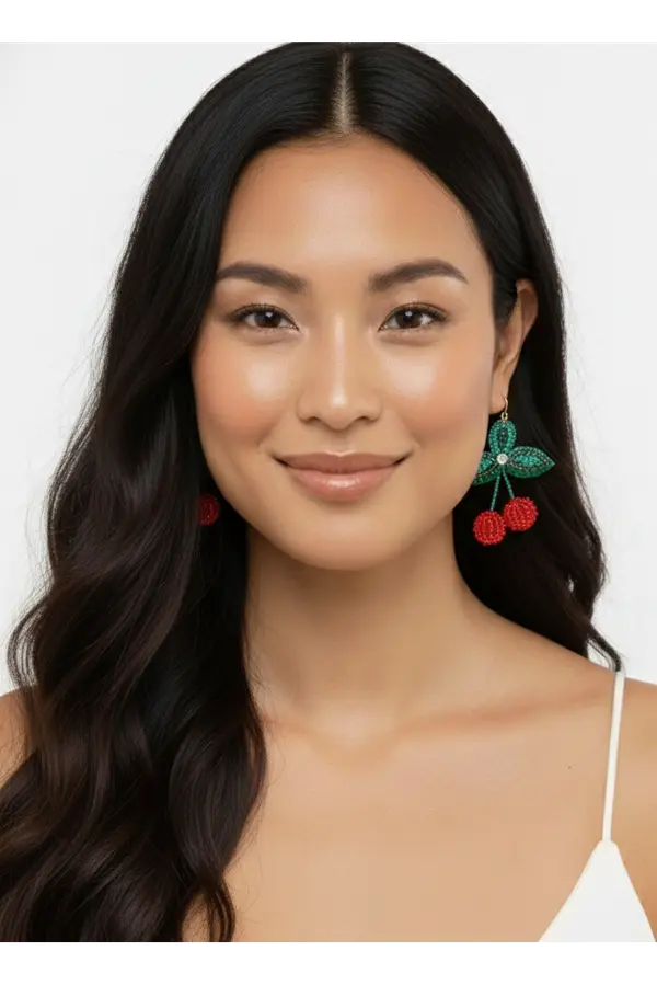 Yumi Kim Cherry Charm Beaded Dangle Earrings