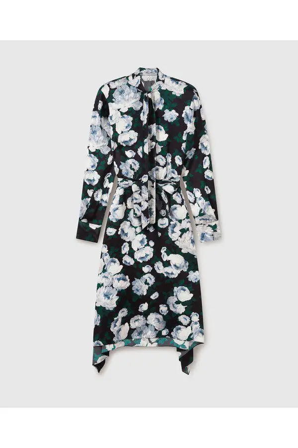 Stella McCartney Floral Long-sleeve Mesh Midi Dress