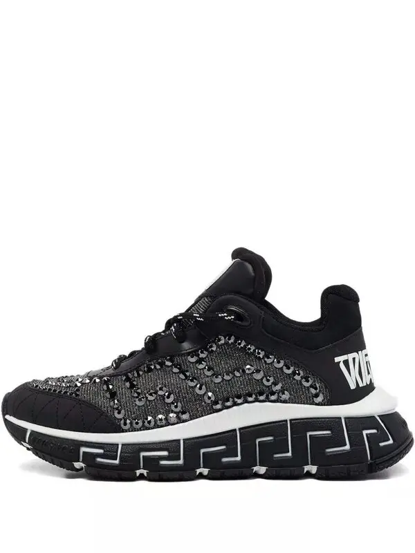 Versace Greca Crystal-embellished Sneakers
