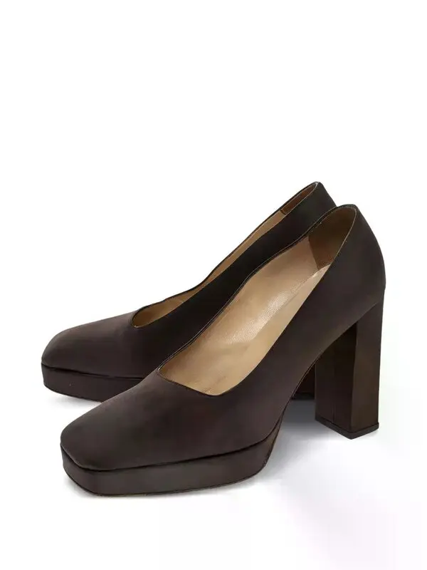 SERGIO ROSSI Square Toe High Block Heel Pumps
