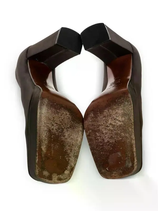 SERGIO ROSSI Square Toe High Block Heel Pumps
