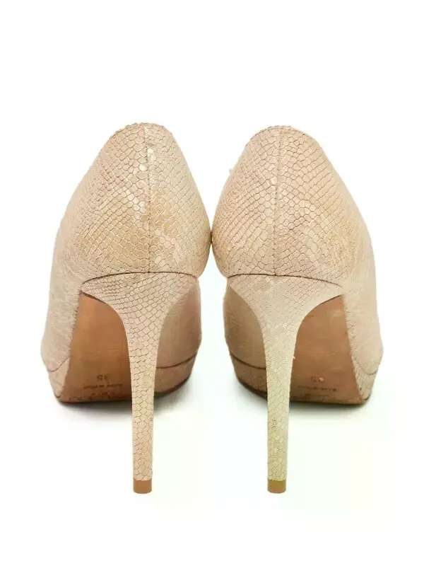 JIMMY CHOO 110mm Snakeskin Peep-toe Pumps