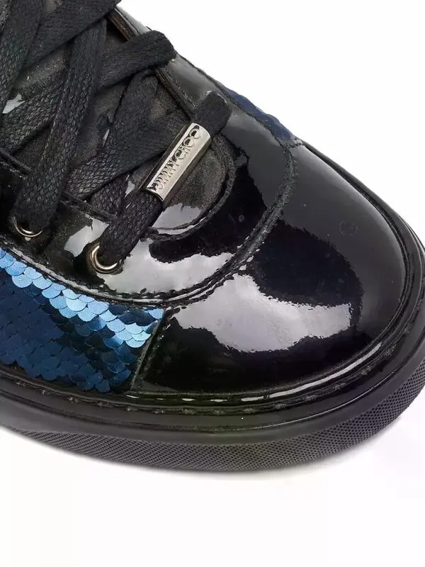 JIMMY CHOO Sequined Lace-up Sneakers