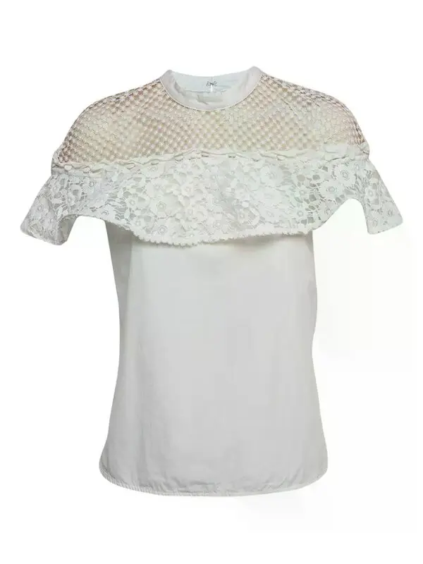 SELF-PORTRAIT Lace Ruffle Top
