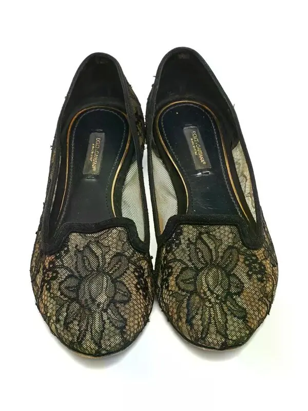 Dolce & Gabbana Lace Smoking Slippers