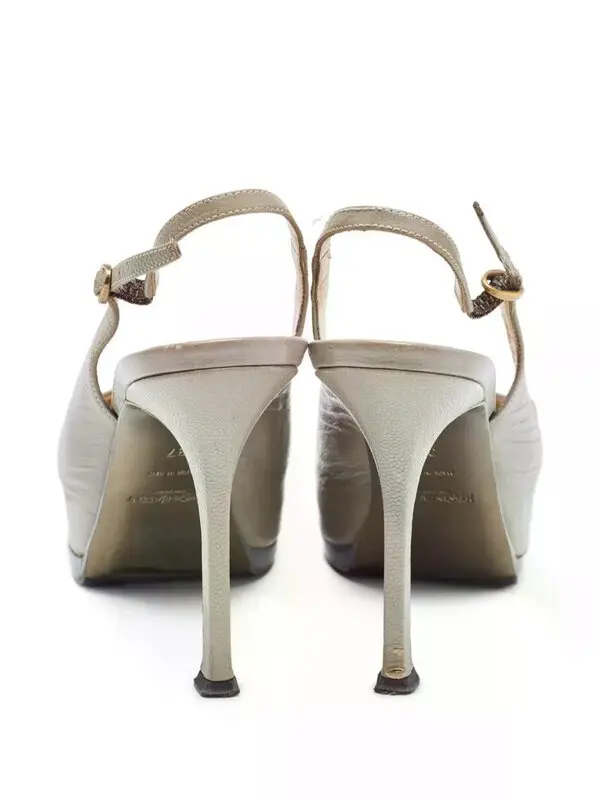 Saint Laurent 100mm Tribtoo Leather Slingback Pumps