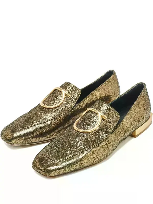 FERRAGAMO Glitter-embellished Loafers