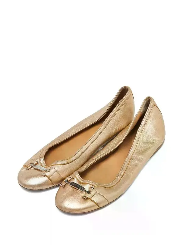 Versace Logo-engraved Buckled Ballet Flats