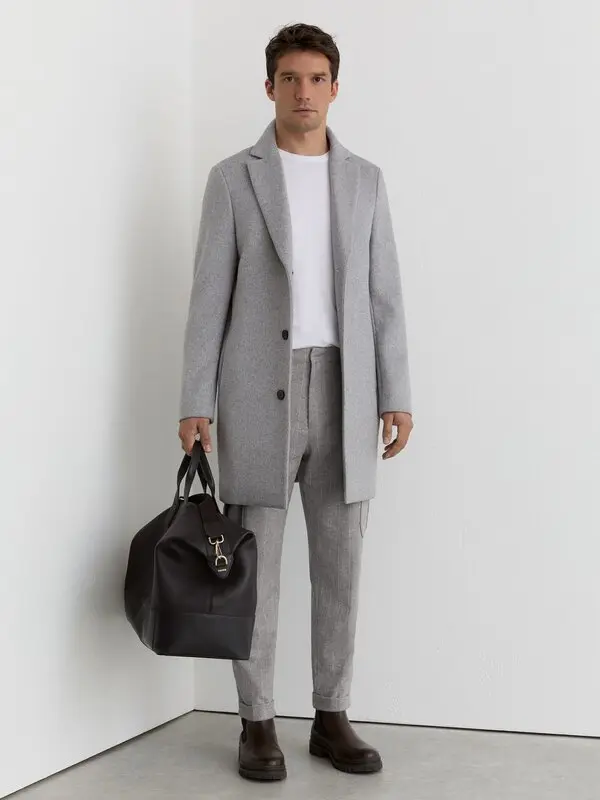 REISS Wool-blend Flannel Pinstripe Cargo Trousers