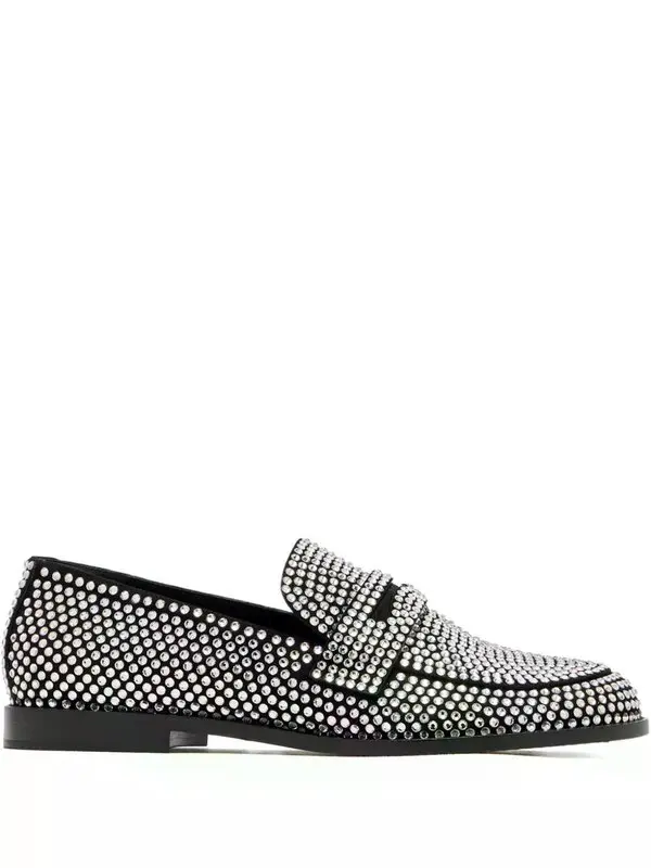 Amina Muaddi Tilda Crystal-embellished Loafers - Black