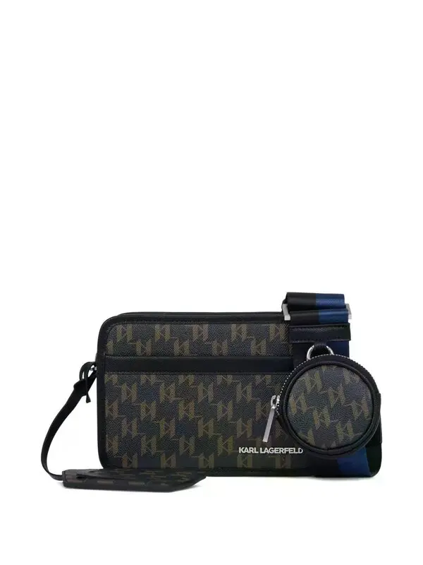 Karl Lagerfeld Monogram Crossbody Bag - Black