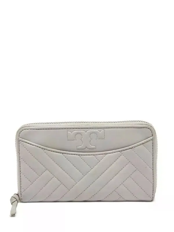 Tory Burch Pre-owned Alexa Quilted Leather Wallet - Grey