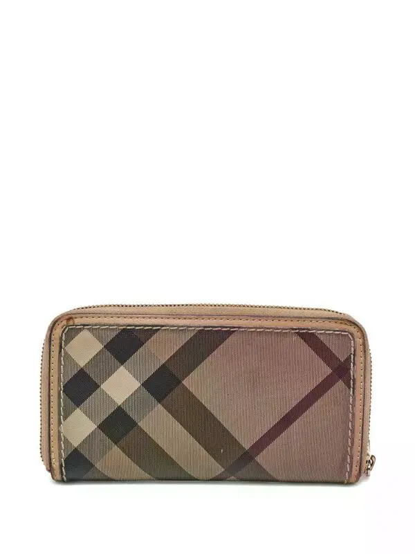 Burberry Leather Check Zip Wallet
