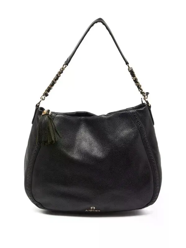 AIGNER Leather Chain Tote Bag