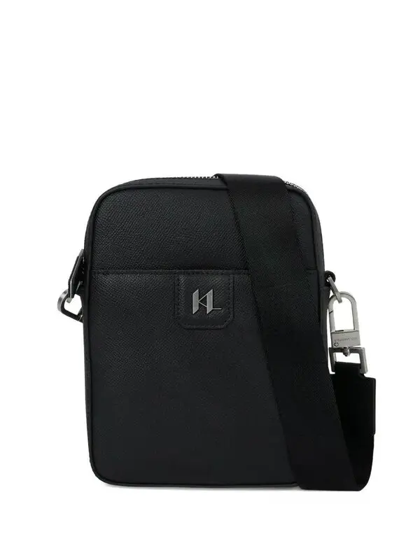 Karl Lagerfeld Monogram Leather Bag - Black
