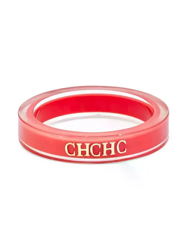 Carolina Herrera Logo-lettering Bangle Bracelet - Pink
