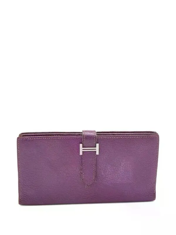 Hermès Bearn Leather Wallet - Purple