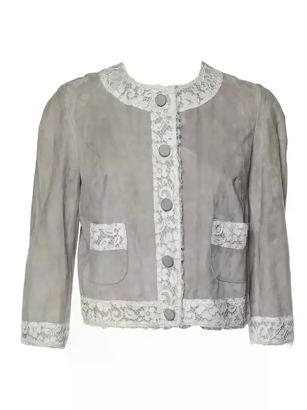 Dolce & Gabbana Lace-trimmed Suede Jacket