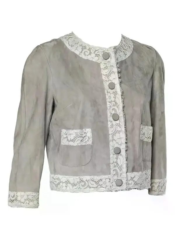 Dolce & Gabbana Lace-trimmed Suede Jacket