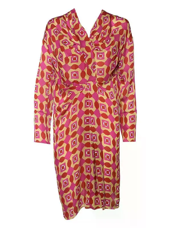 Marni 2023 Geometric Silk Midi Dress