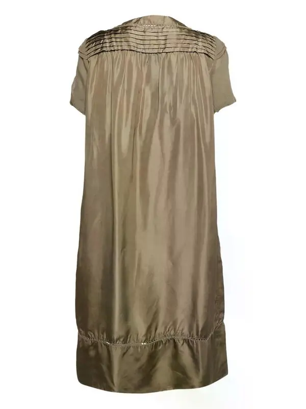 Max Mara Pleated Silk Dress With Bow