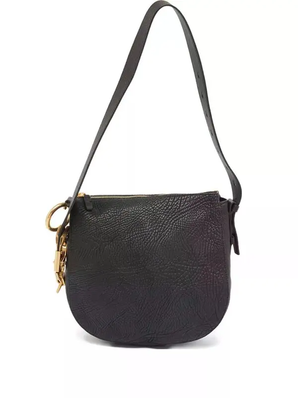Burberry Knight Leather Shoulder Bag - Black