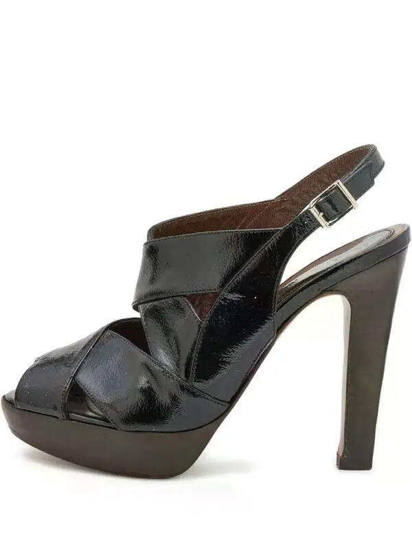 Marni 115mm Leather Platform Block Heel Sandals